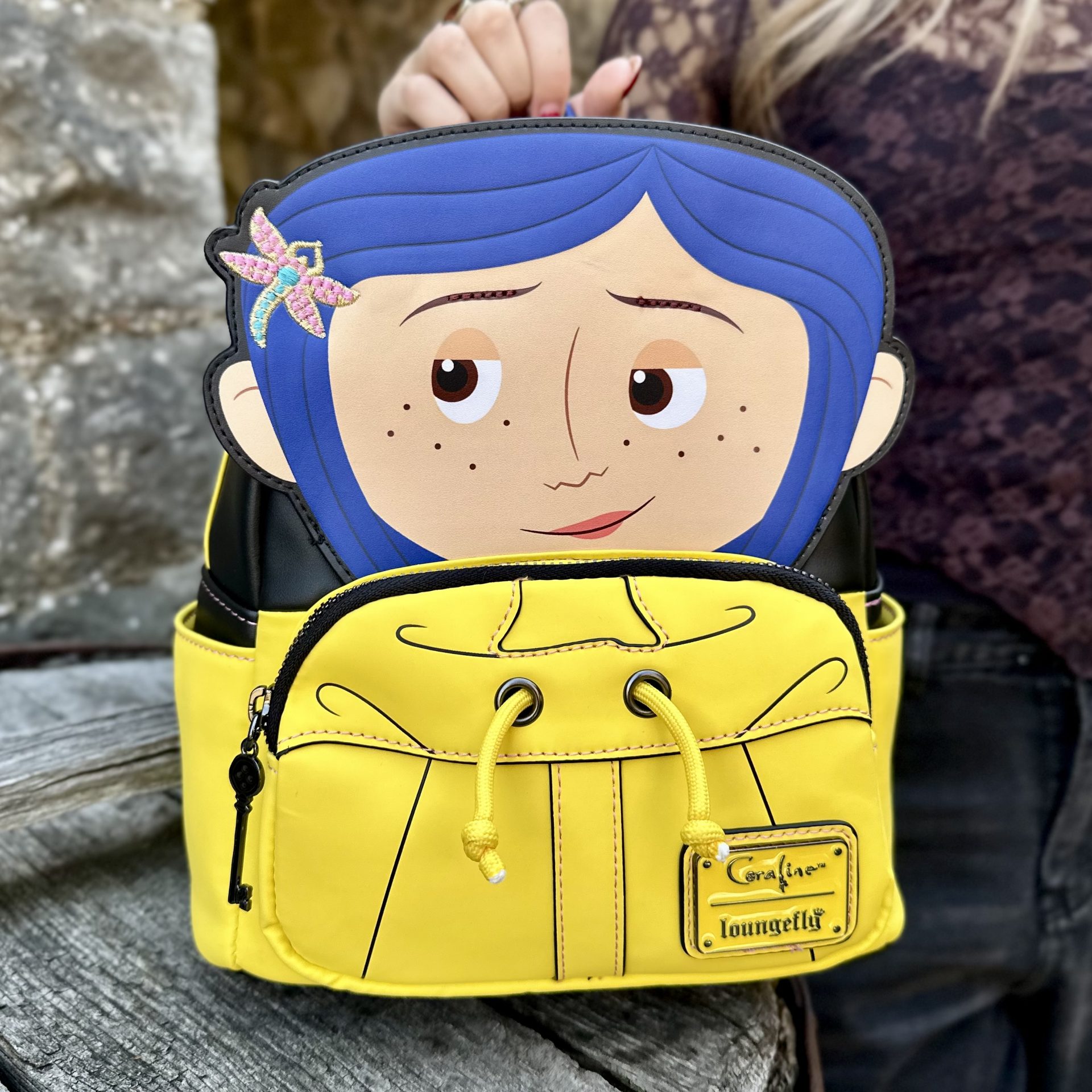 Laika Coraline Raincoat Cosplay Loungefly Mini Backpack | Get Ready Comics